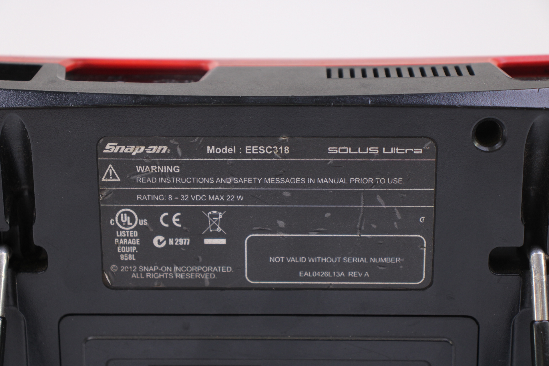 Snap-on Tools SOLUS Ultra EESC318 Ver. 18.2 Touchscreen Diagnostic ...