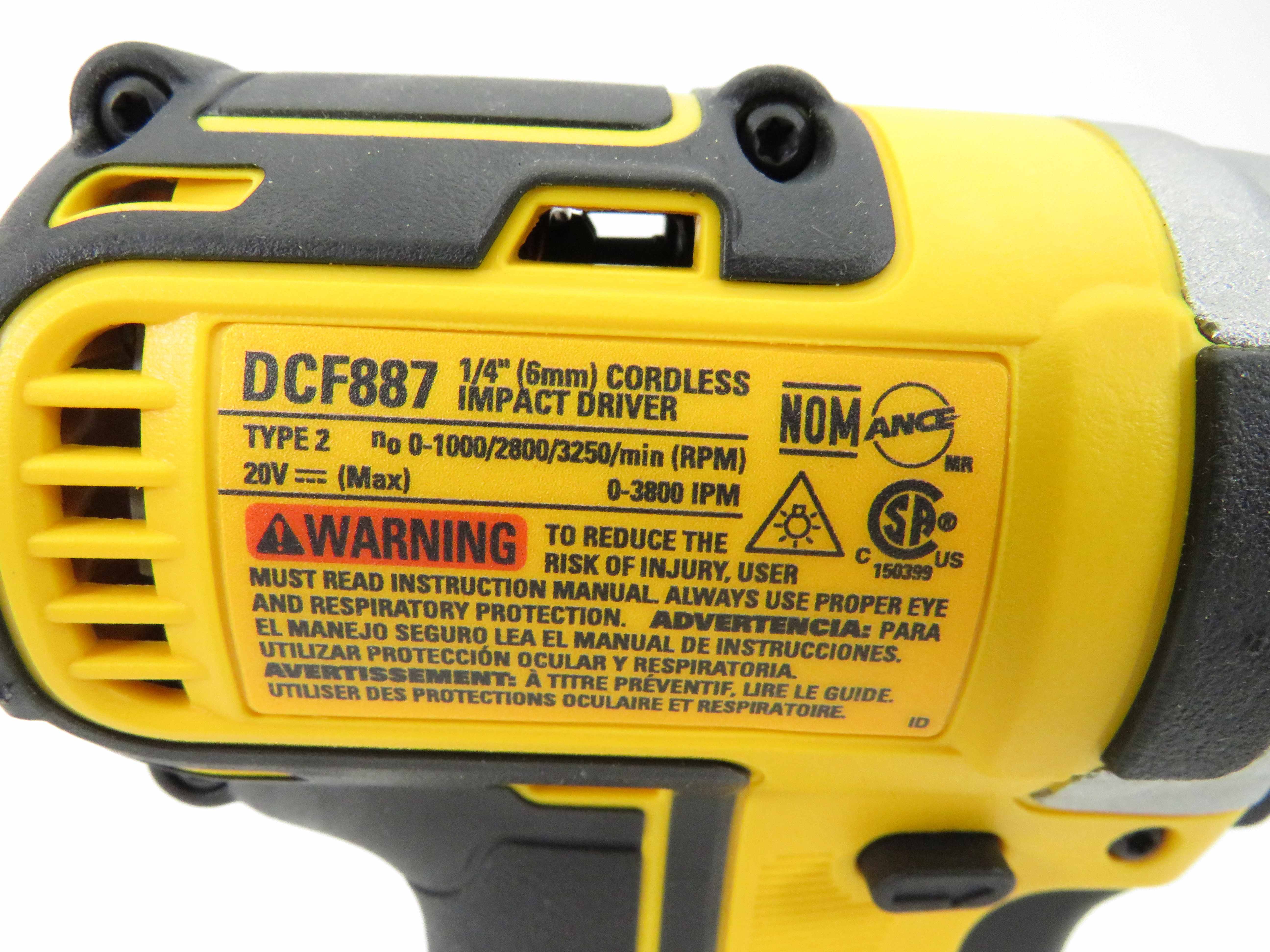 DeWalt DCF887 20V MAX XR Brushless 3-Speed 1/4" Cordless Impact Driver