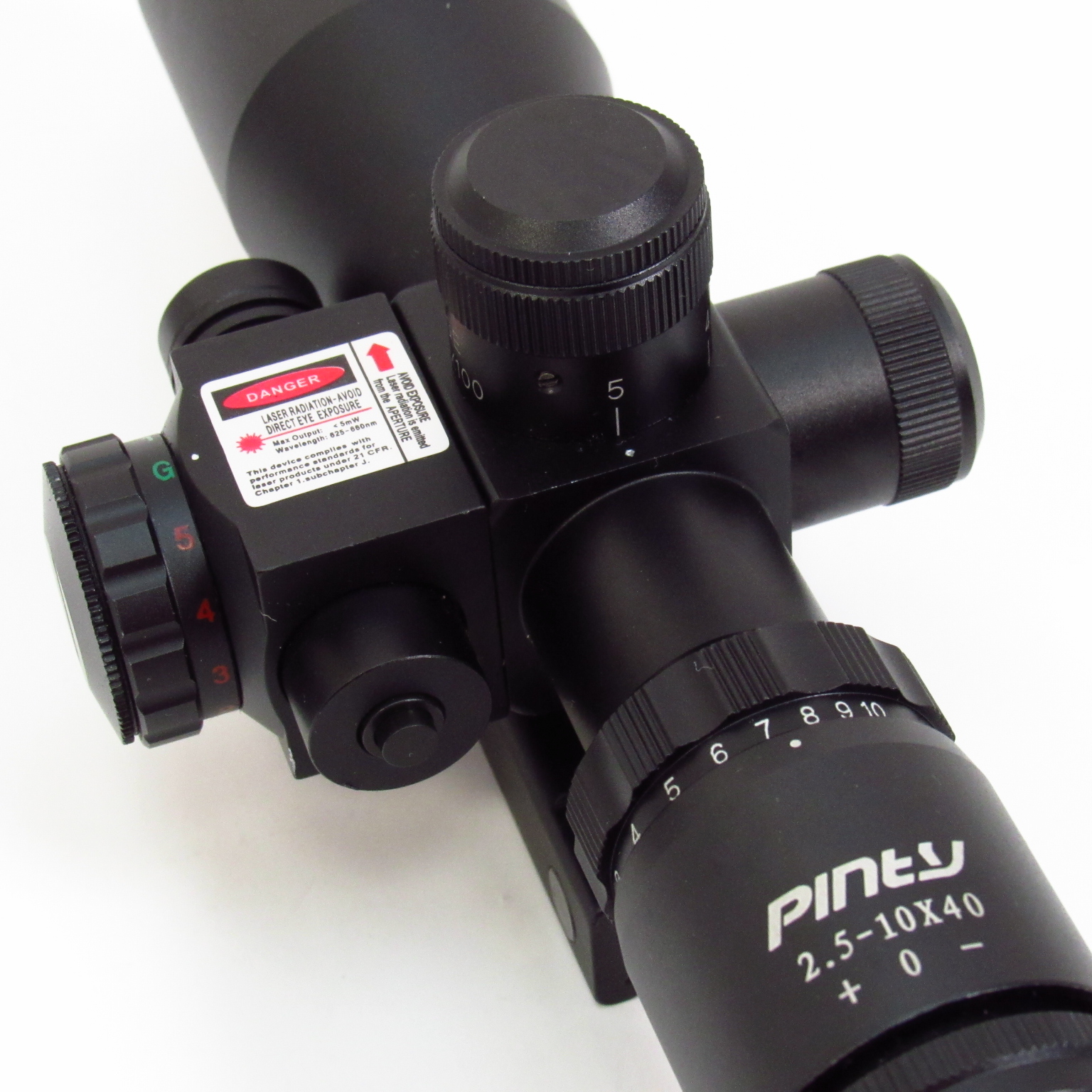 Pinty 2.5-10x40 Illuminated Red/Green Mil-Dot Tactical Scope - Black