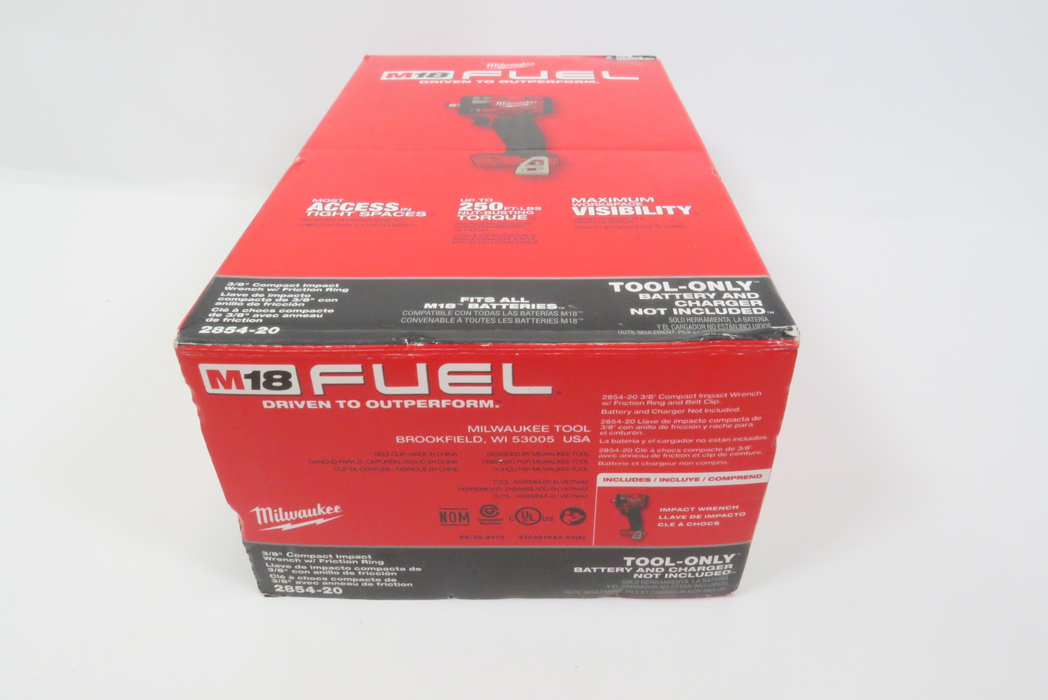 Milwaukee 2854-20 M18 FUEL 18V Brushless Cordless 3/8" Compact Impact ...