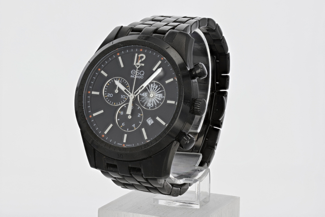 Movado ESQ Black Dial Chronograph 44mm Quartz Stainless Steel Men's ...