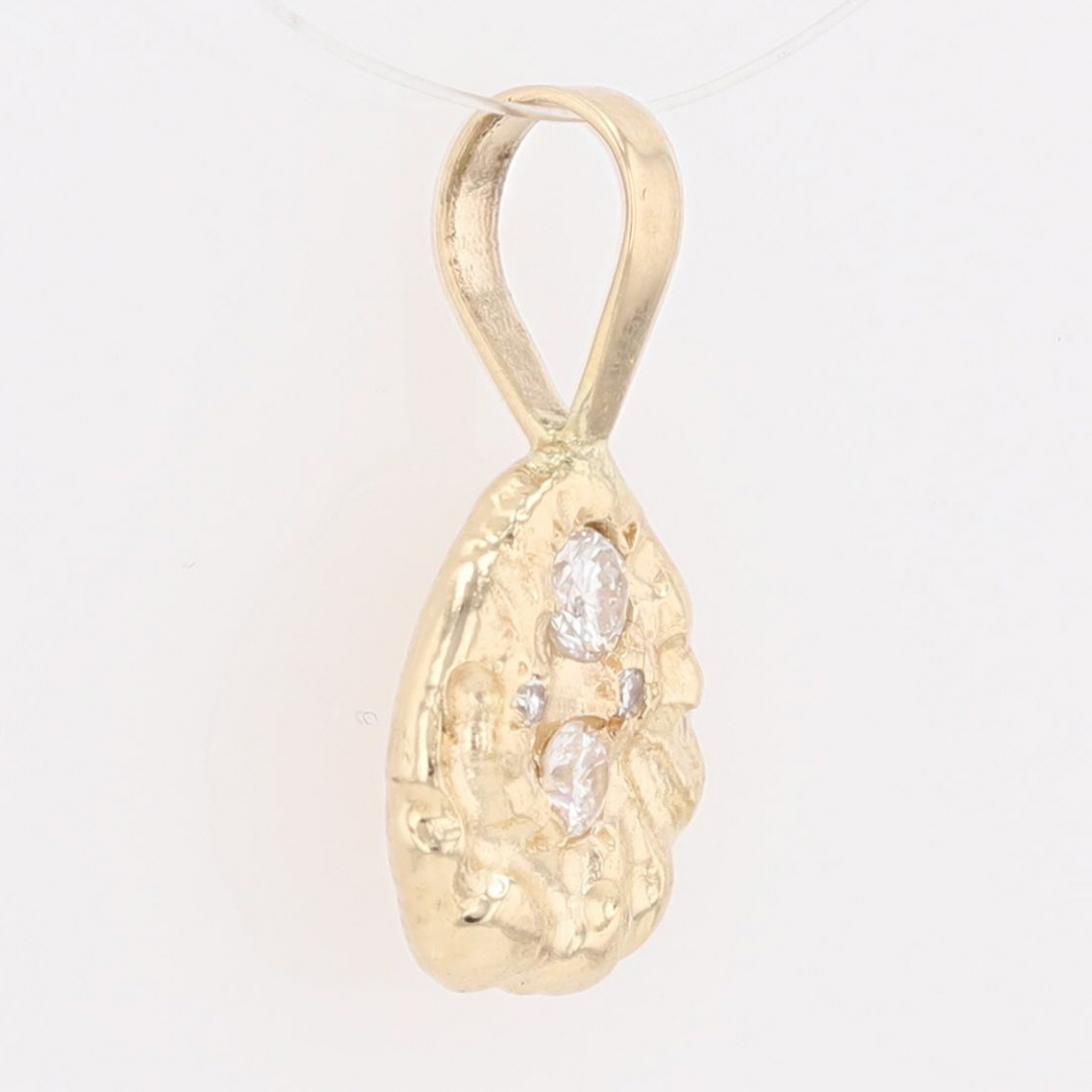 .19ctw Round Cut Diamond Nugget Pendant without Chain 14k Yellow Gold 2 ...