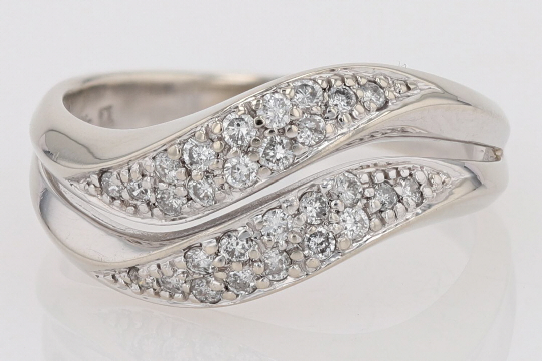 .33ctw Round Diamond Cluster Split-Shank Statement Ring 14k White Gold ...