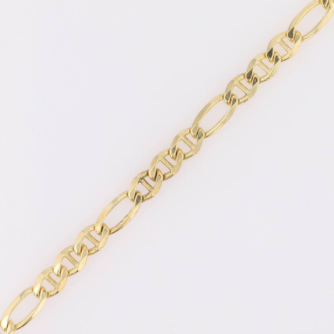 5mm Figarucci Link Chain 20" Necklace 10k Yellow Gold Italy 16.17 Grams