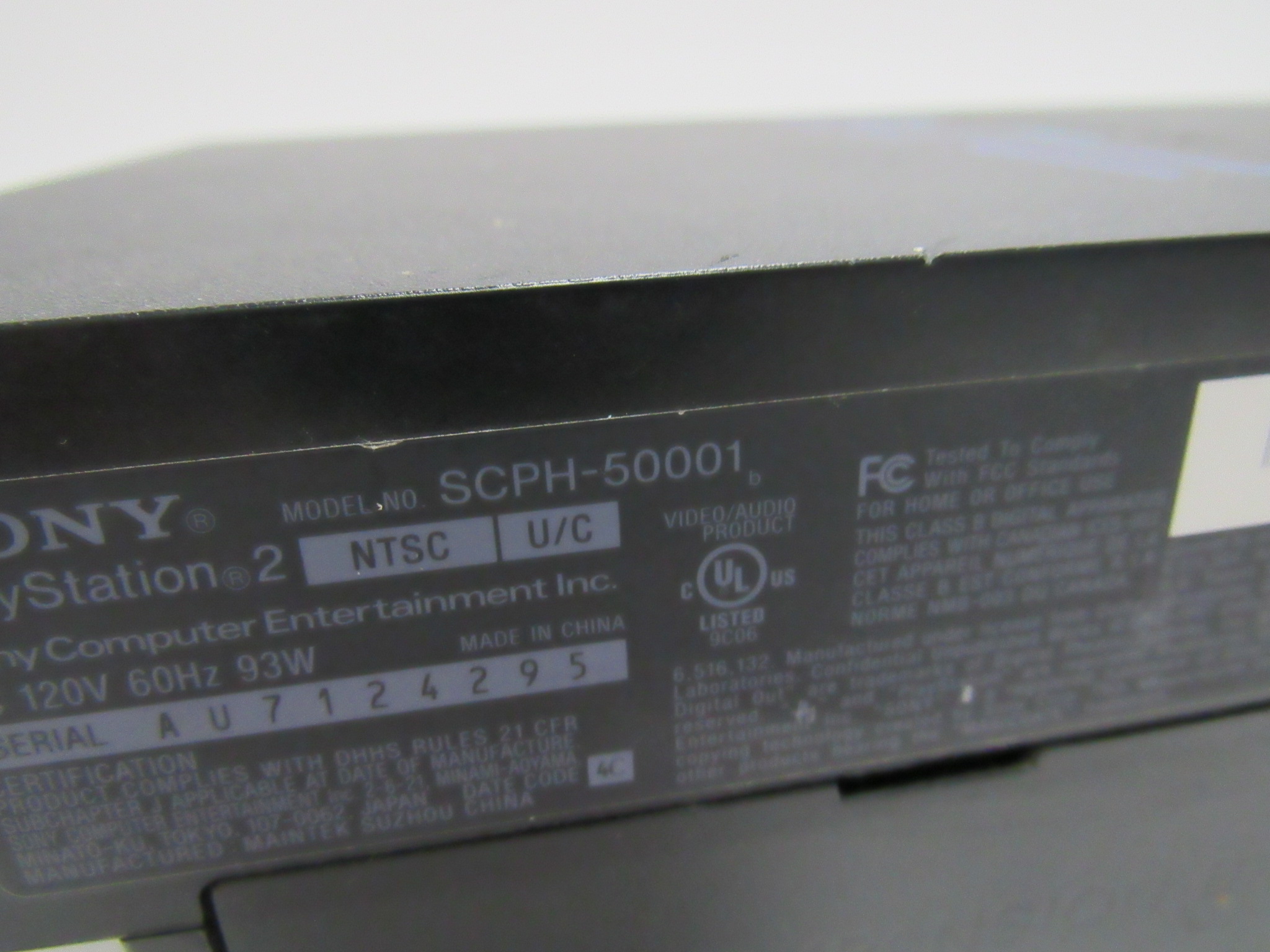 Sony PlayStation 2 SCPH-50001 Black Body Home Video Game Console 2808