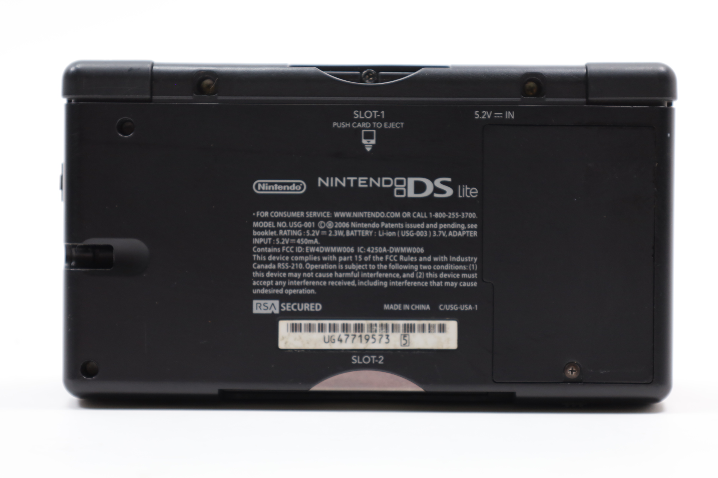 Nintendo DS Lite USG-001 Dual-Screen Portable Gaming System - Black (6943)