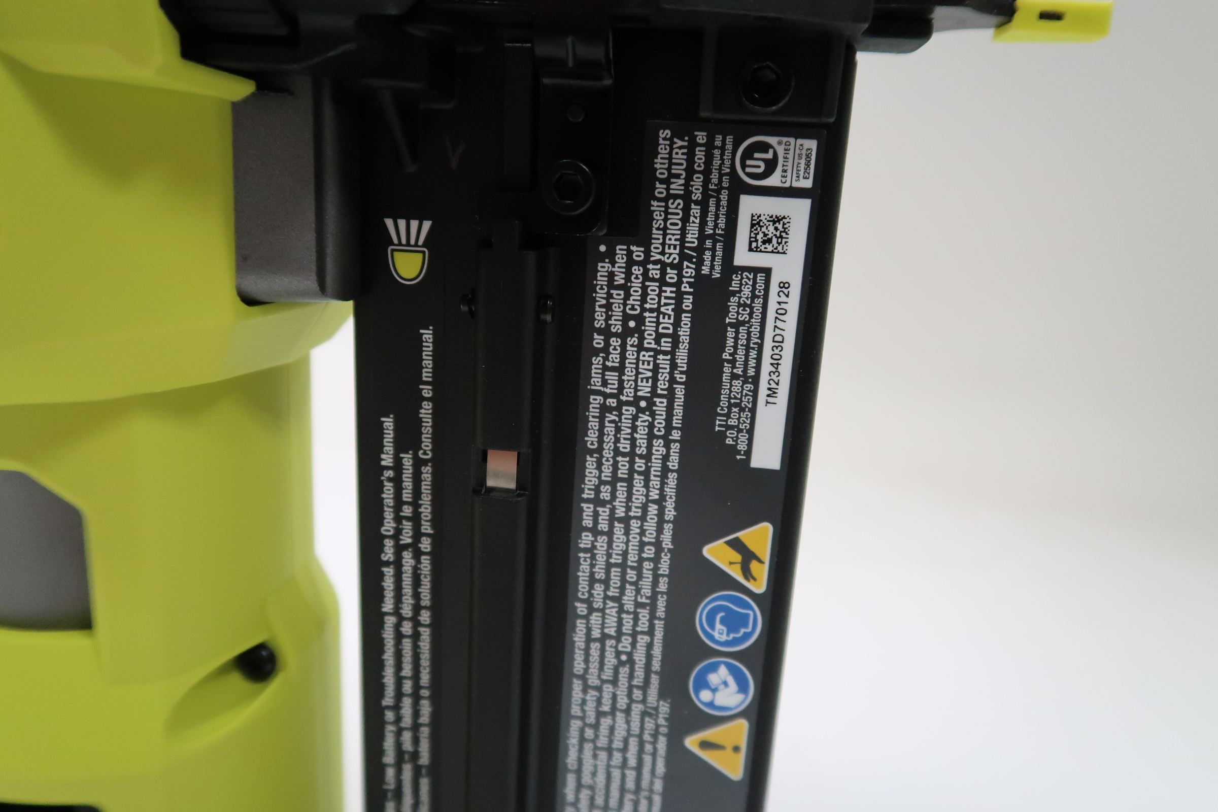 Ryobi P322 ONE+ HP 18V 18-Gauge Brushless Cordless AirStrike Brad ...