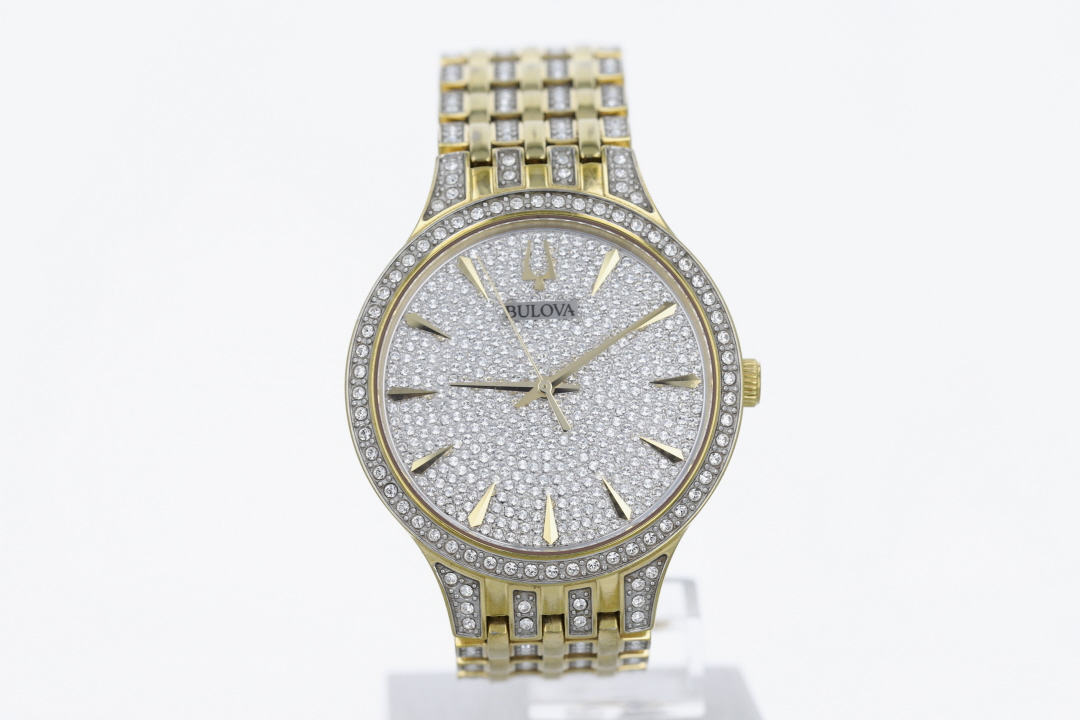 Bulova Phantom Crystal Pavé Silver Dial Quartz Stainless Steel Men's ...