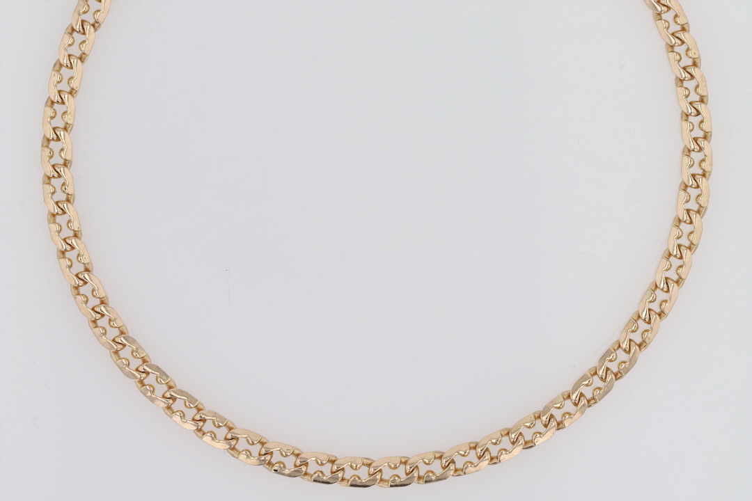 3.8mm Fancy Curb Link Chain 32" Necklace 14k Yellow Gold 31.53 Grams