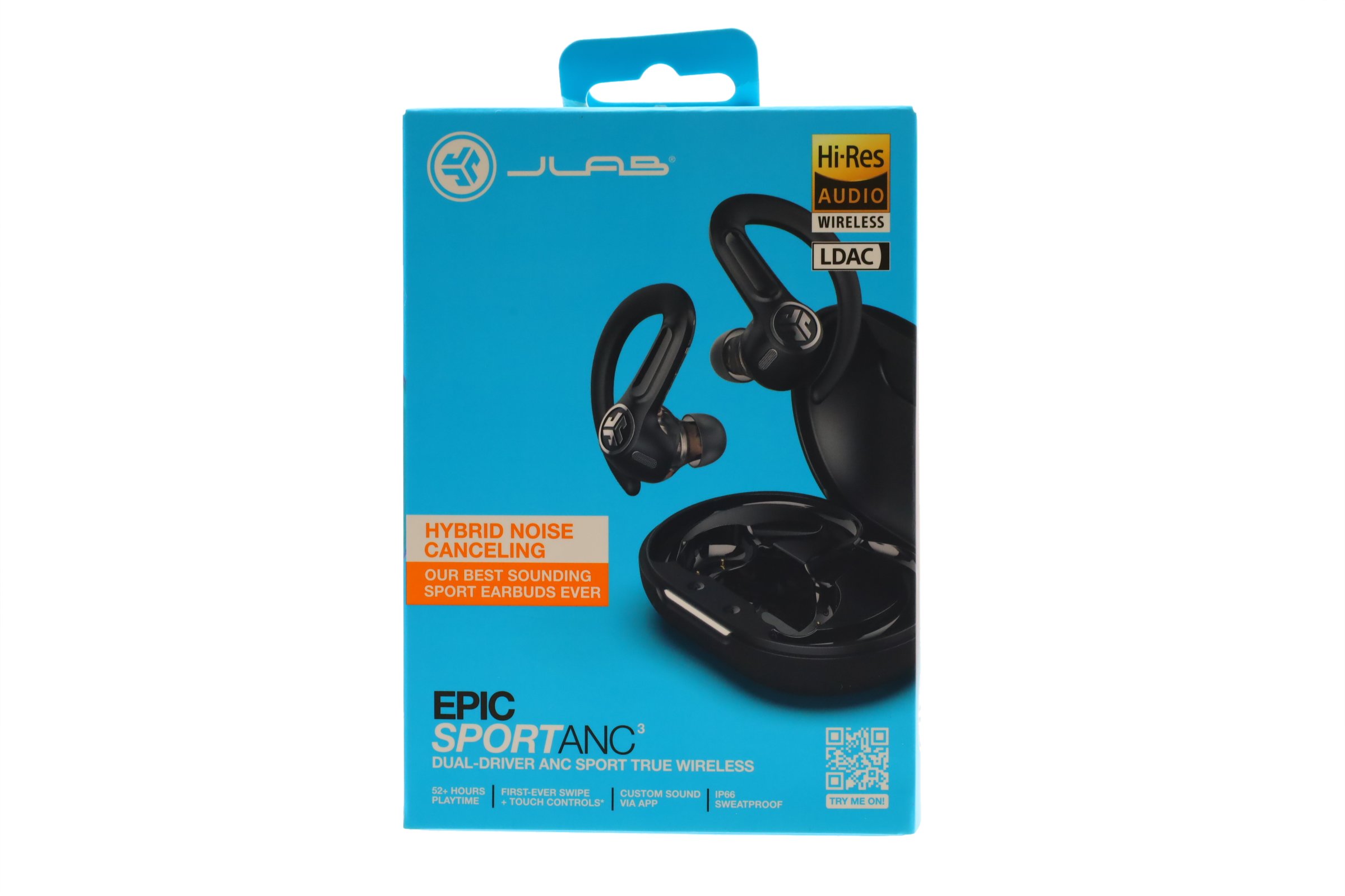 JLab Epic Sport ANC 3 Active Noise Cancelling True Wireless Earbuds - Black