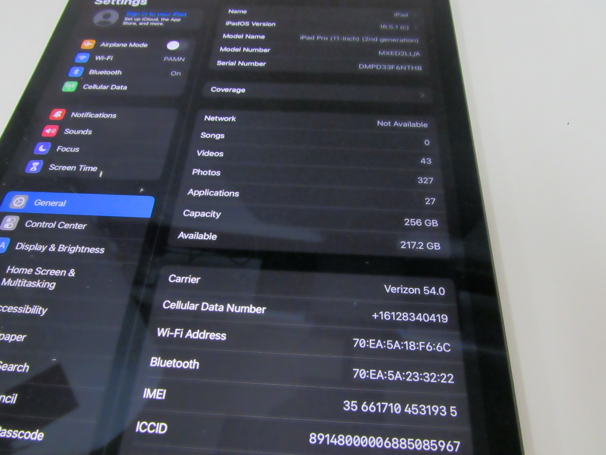 Apple iPad Pro 2nd Gen MXED2LL/A A2068 256GB Tablet Wi-Fi + Cell ...