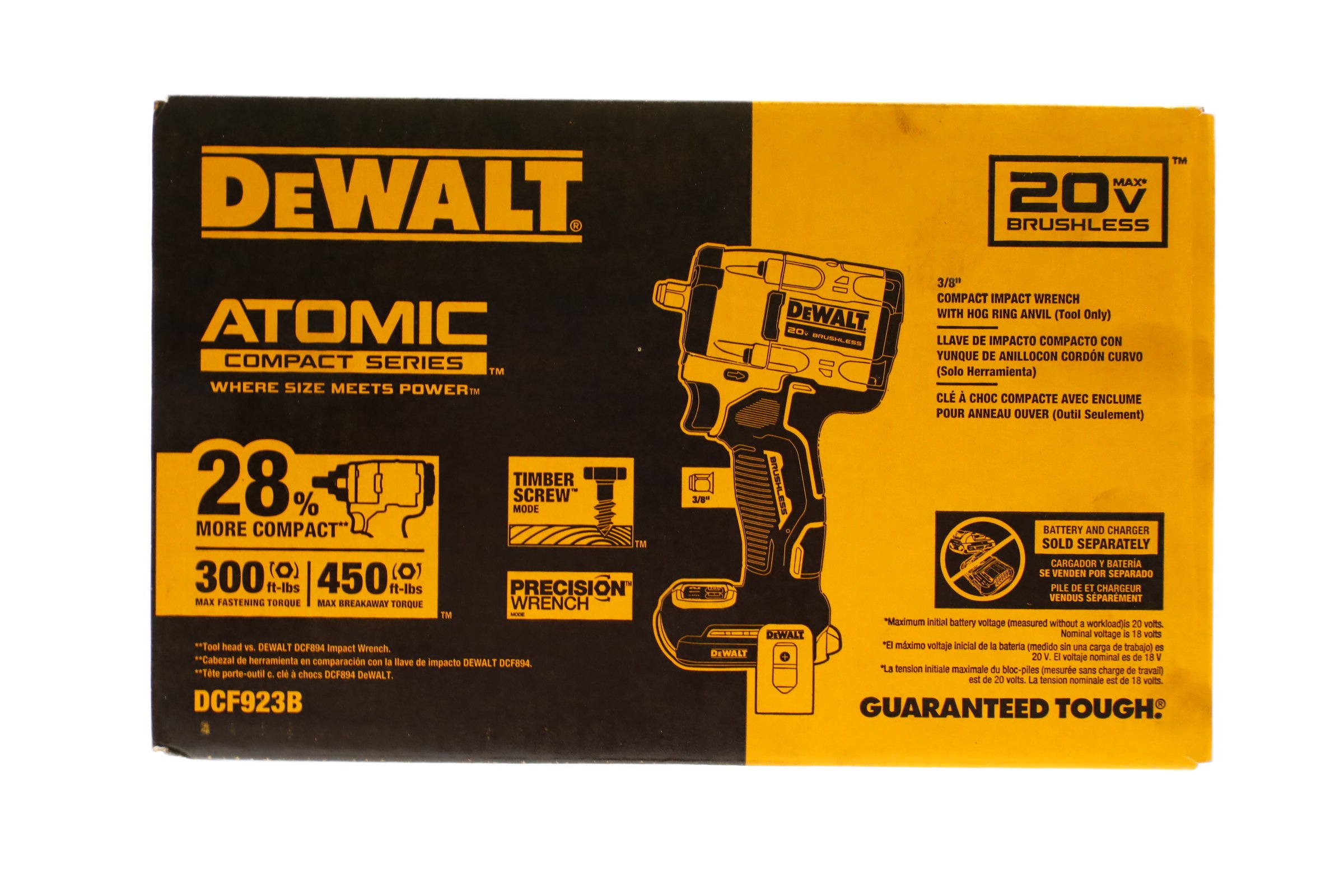 DeWalt DCF923 ATOMIC 20V MAX Brushless 3/8" Cordless Impact Wrench
