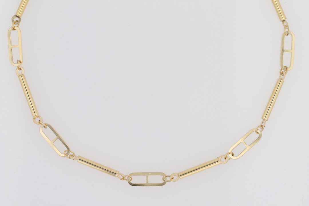 4mm Fancy Link Chain 18" Necklace 14k Yellow Gold 6.69 Grams