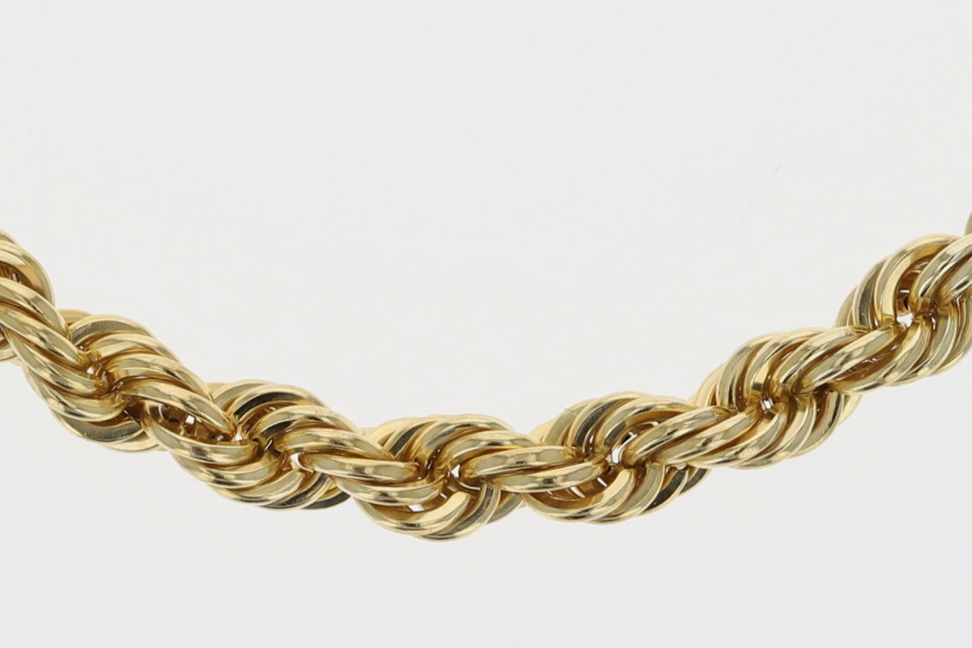 3.9mm Rope Link Chain 22" Necklace 10k Yellow Gold Türkiye 7.44 Grams