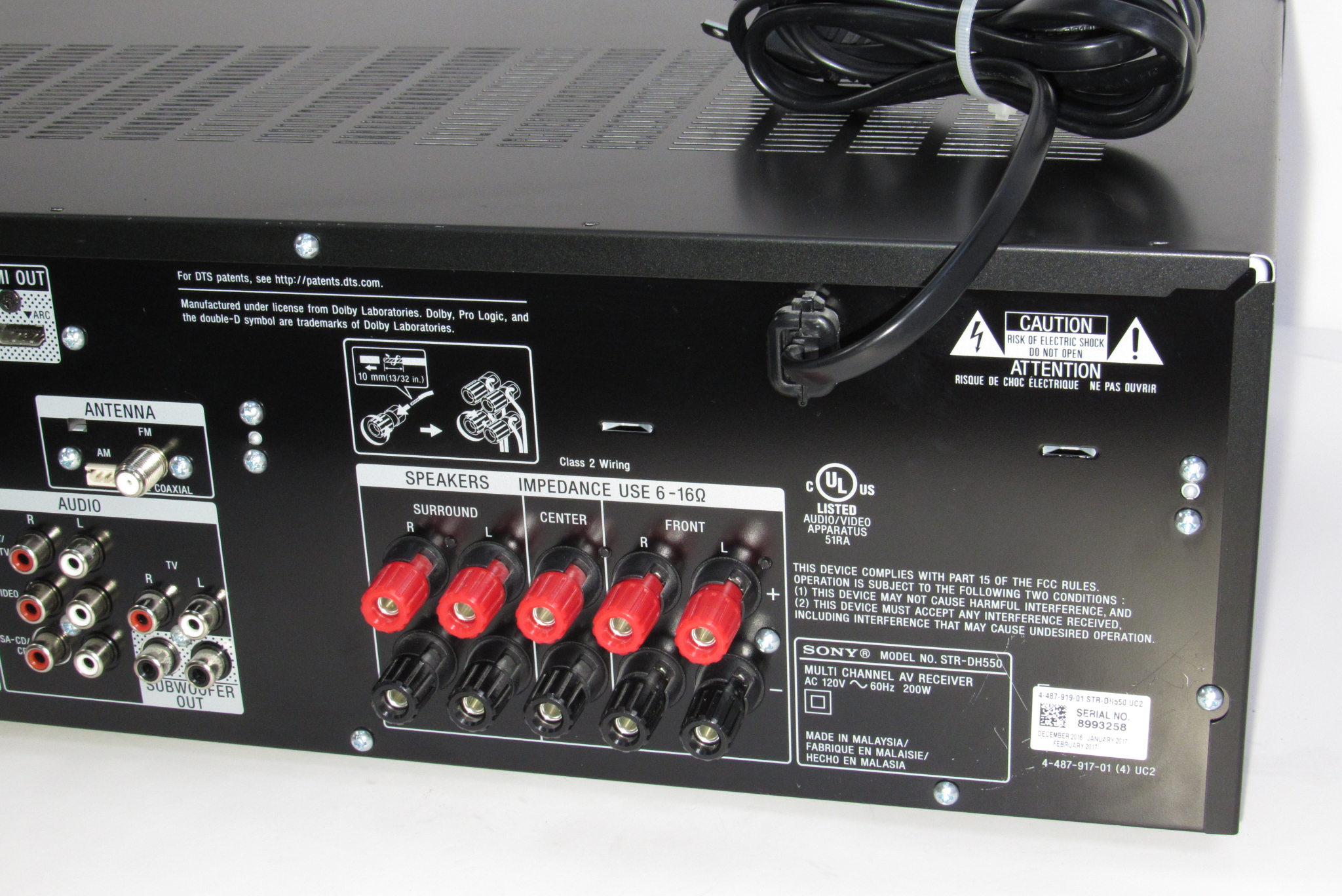 Sony STR-DH550 5.2-Channel AV Receiver - Local Pick-Up Only