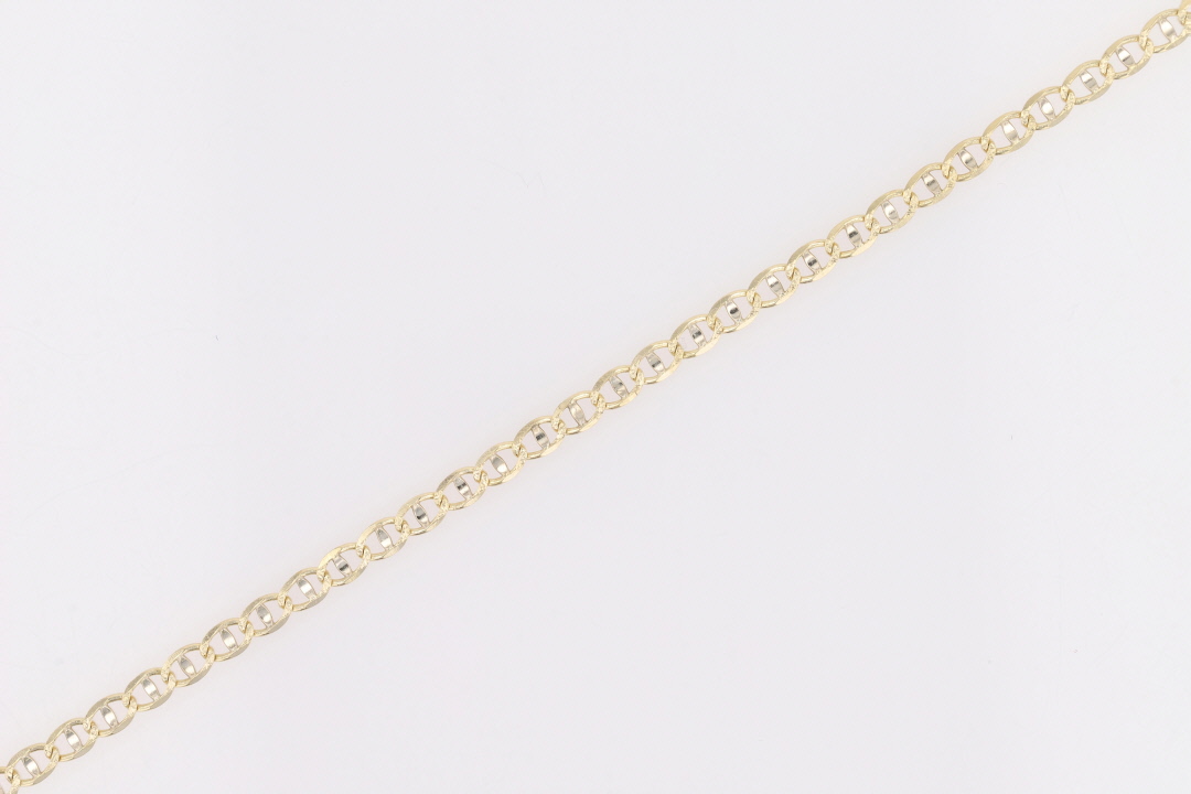 3mm Mariner Link Chain 20" Necklace 14k Multi-Tone Gold 4.97 Grams