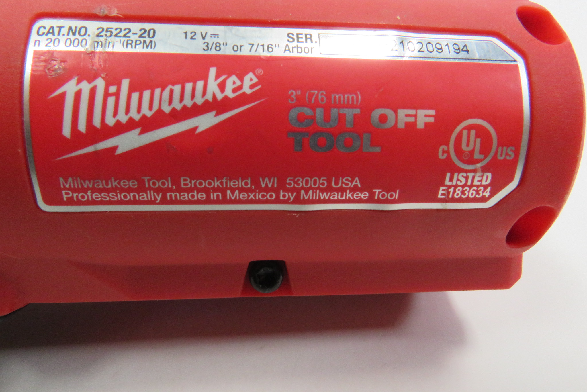 Milwaukee 2522-20 M12 FUEL 12V Brushless Cordless 3" Cut Off Tool