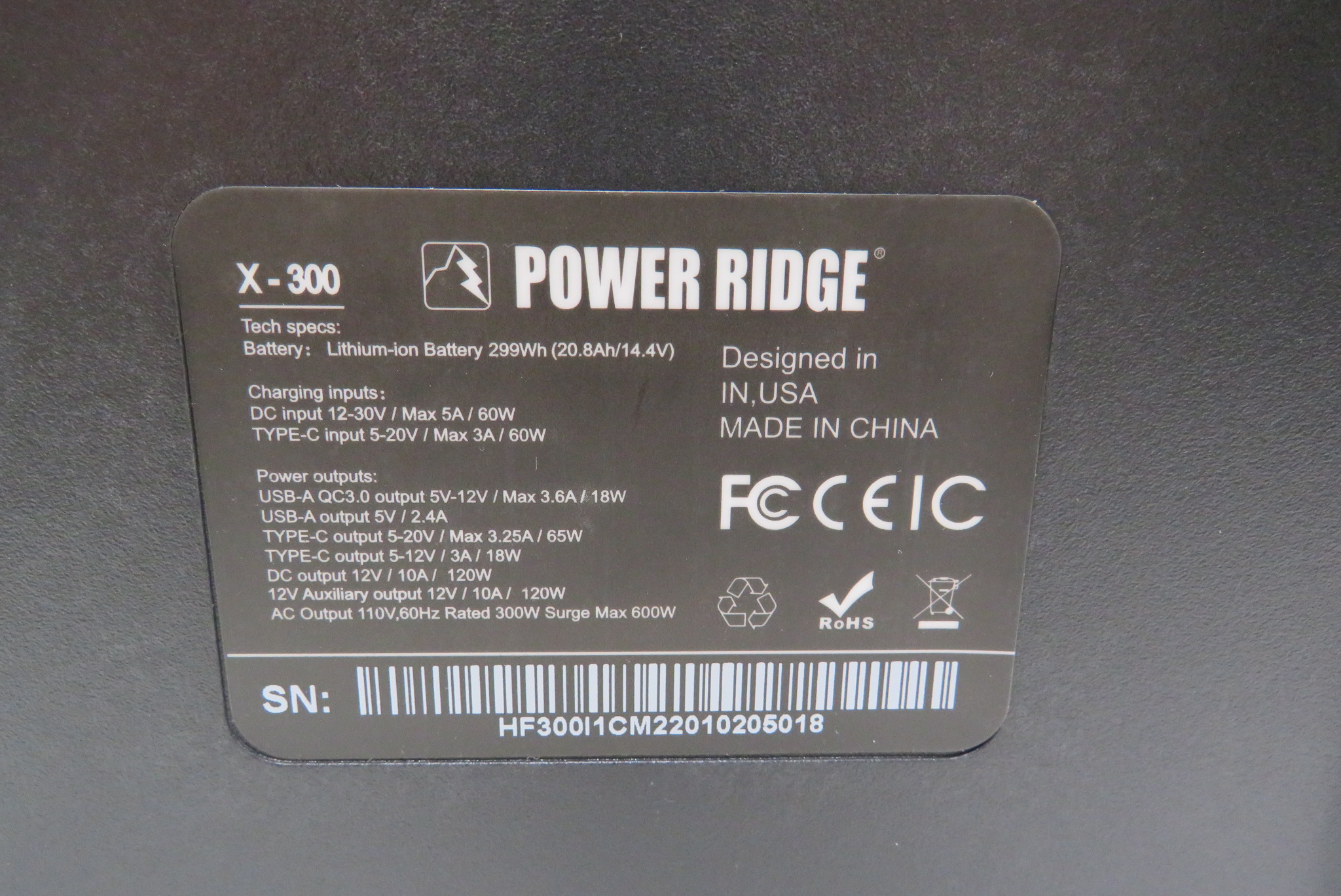 POWER RIDGE X-300 Portable Power Station
