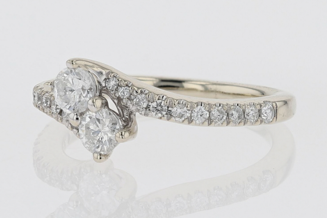 Ever Us® .50ctw Round Diamond Two-Stone Engagement Ring 14k White Gold ...