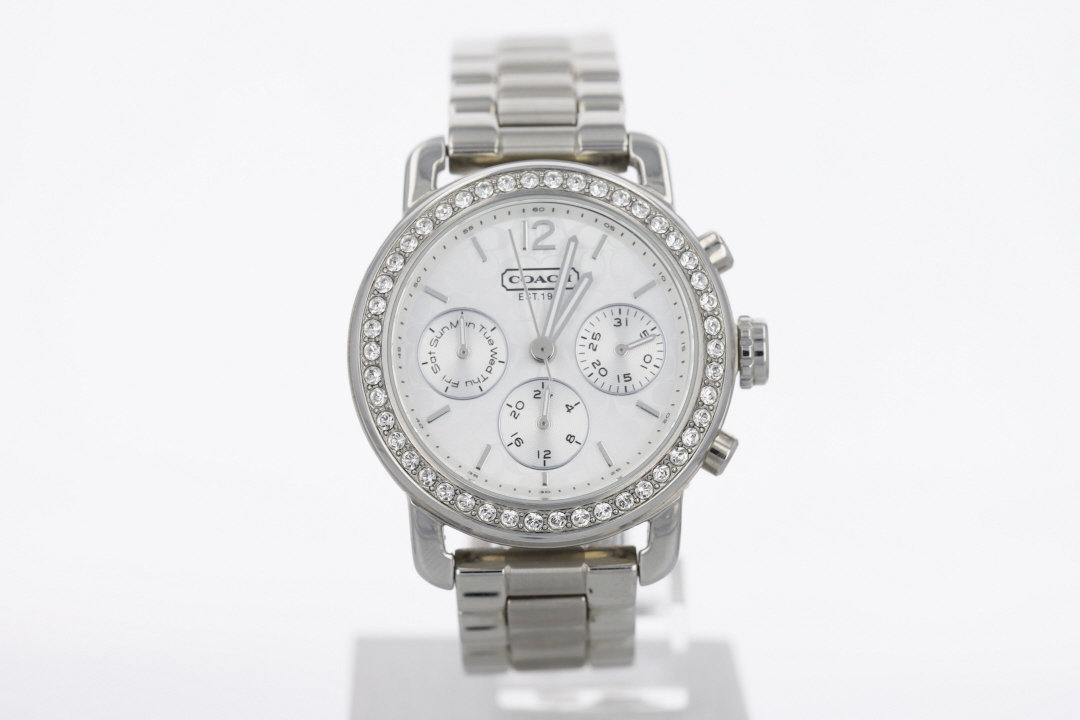 Coach Crystal Accent Mother of Pearl Dial Stainless Steel Women's ...