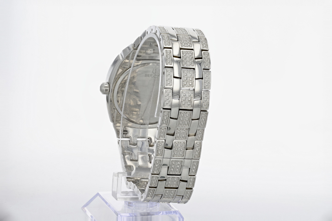 Bulova Phantom Crystal Pavé Silver Dial Quartz Stainless Steel Men's ...