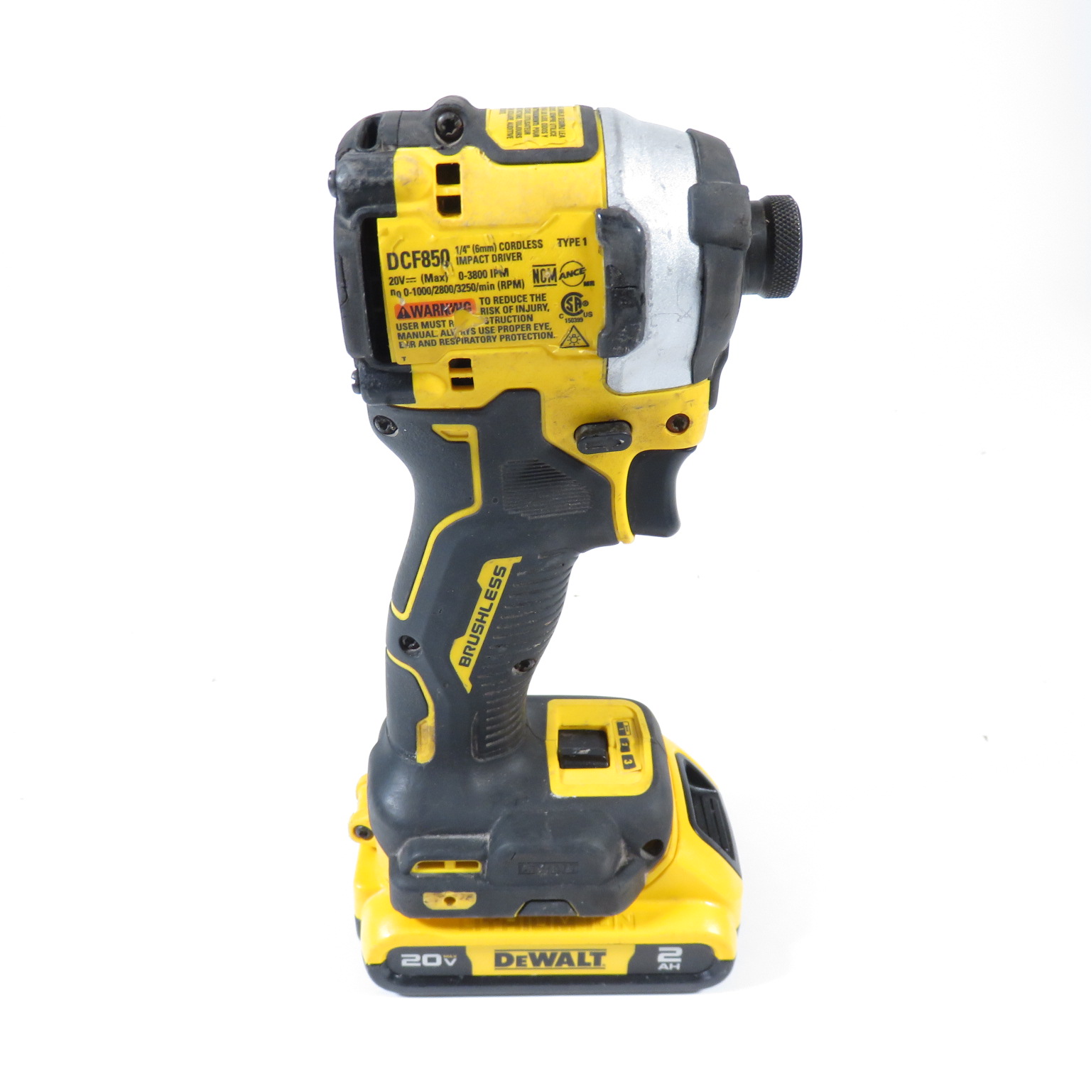 DEWALT DCF850 ATOMIC 20V MAX Cordless Brushless Compact 1/4 in. Impact ...