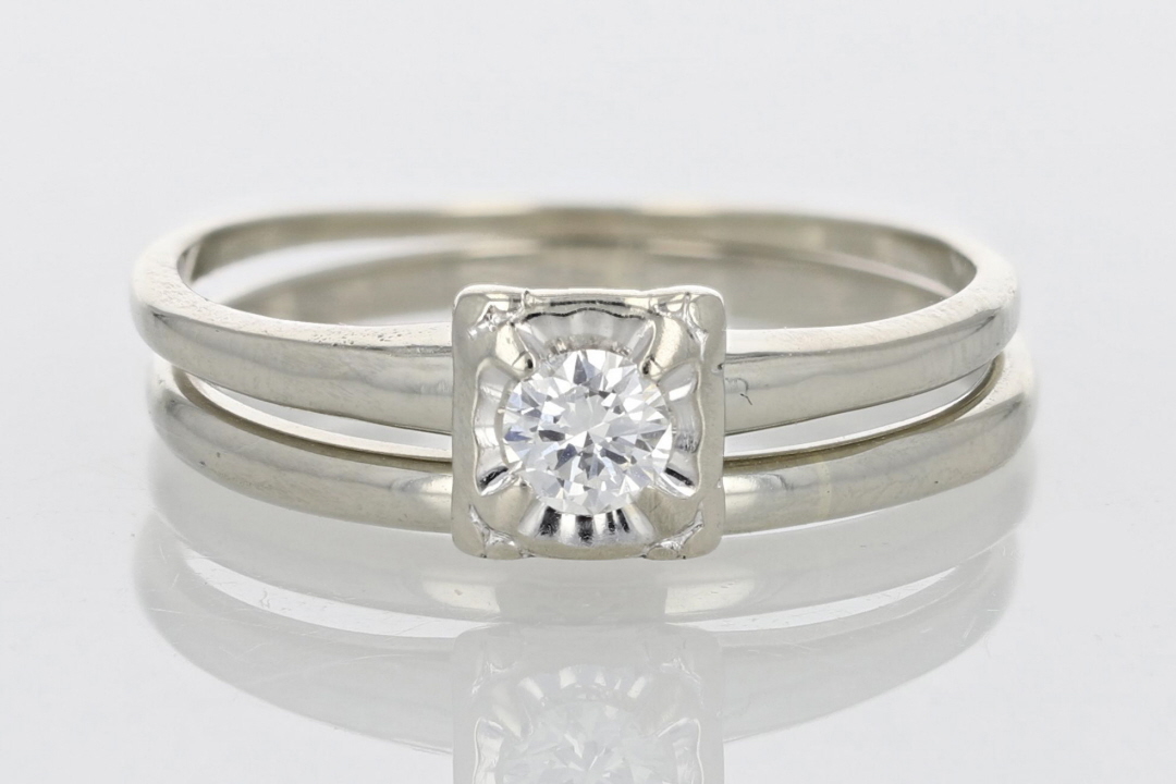 .26ct Round Cut Diamond Solitaire Wedding Set Rings 14k White Gold Size 8.5